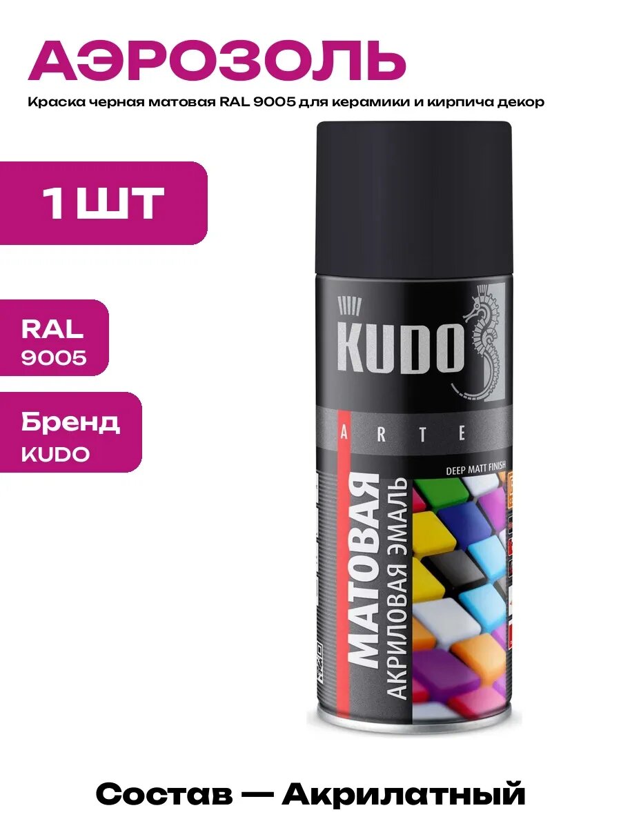 Матовая эмаль черная RAL 9005 аэрозольная для стекла и стали
