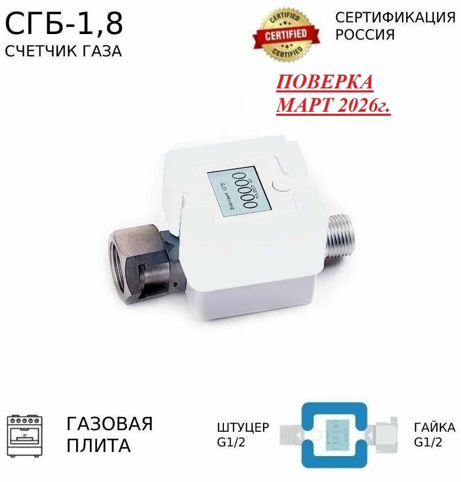 Счетчик газа Элехант СГБ 1,8 март 2026г