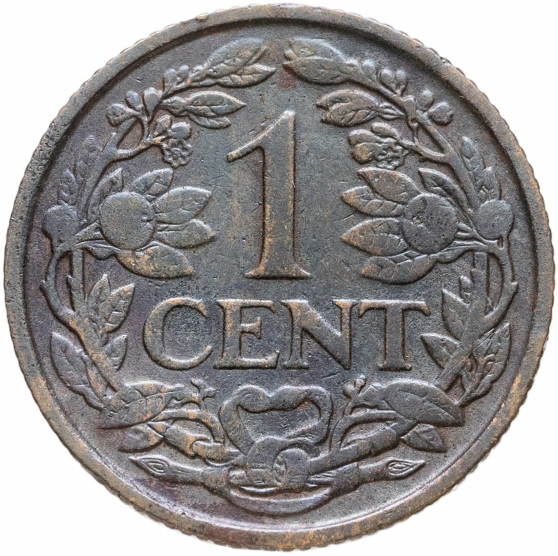 Нидерланды 1 цент cent 1929, Бронза, в сохранности VF