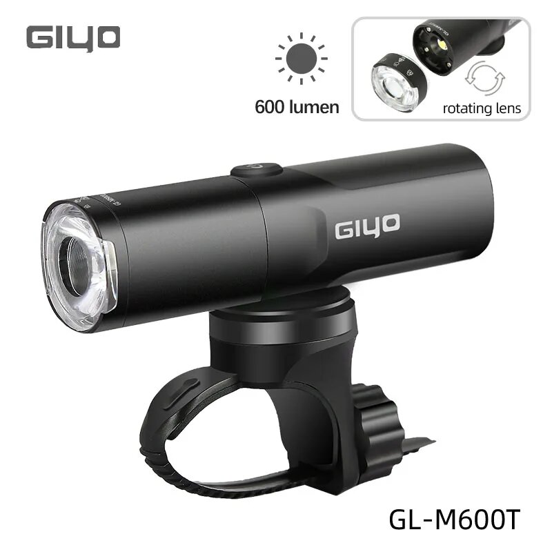 Велофонарь Giyo GL-M600T, 600 люмен, поворотная линза