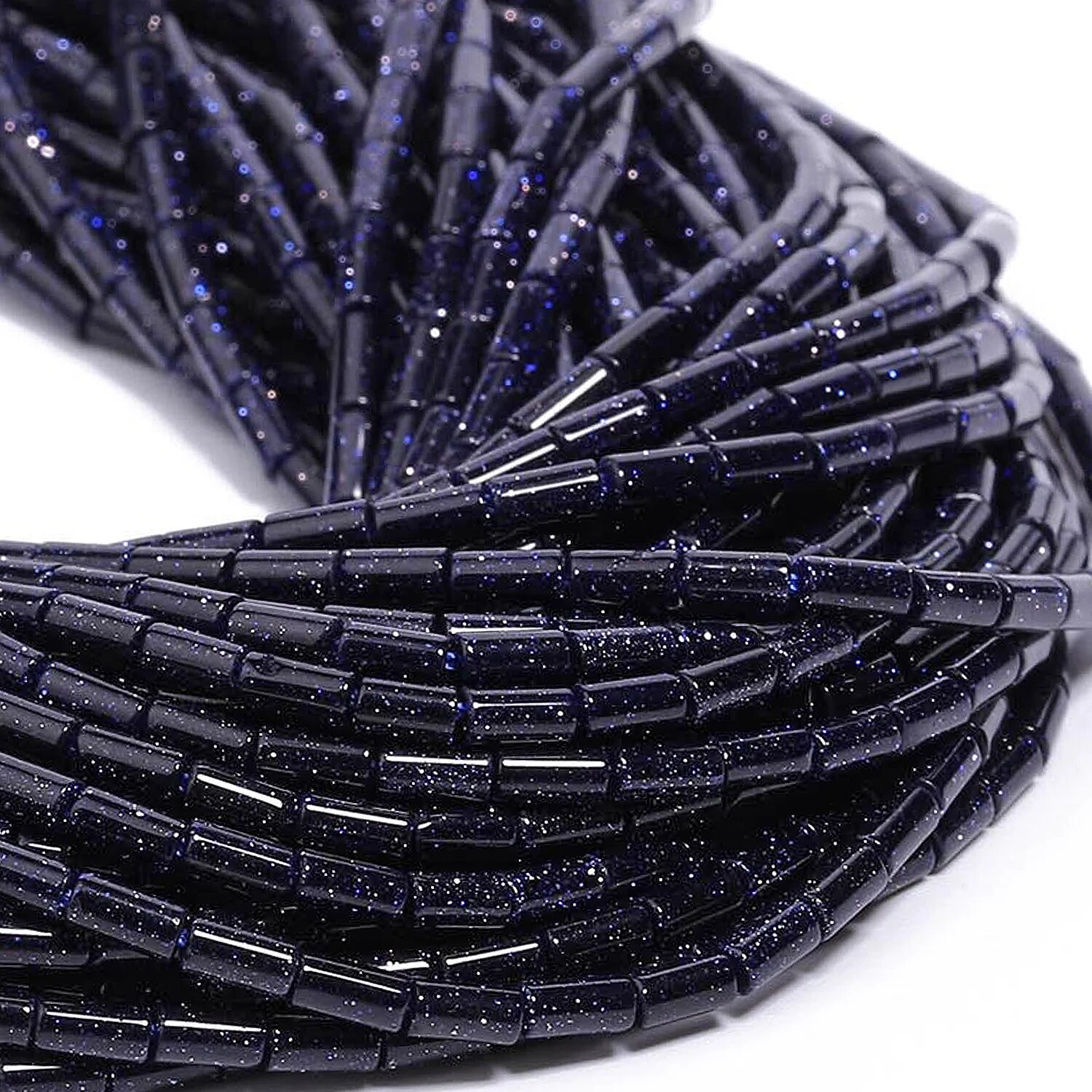 Бусины nociuciu Лазурит Яшма Агат 4x2 мм Темно-синий, blue sandstone