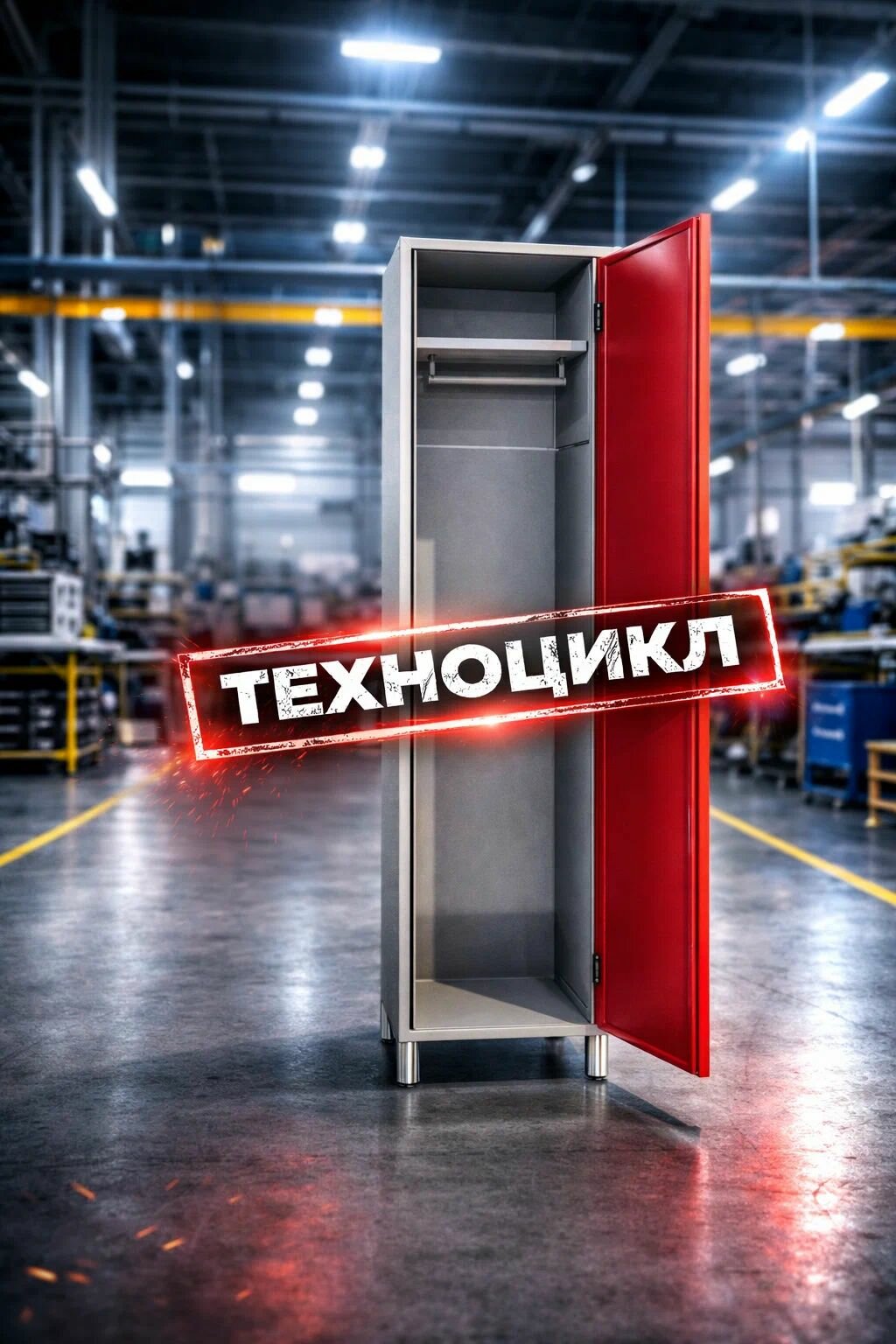 ШОМ-05 шкаф для одежды 1850х300х500 мм собранный сварной техноцикл