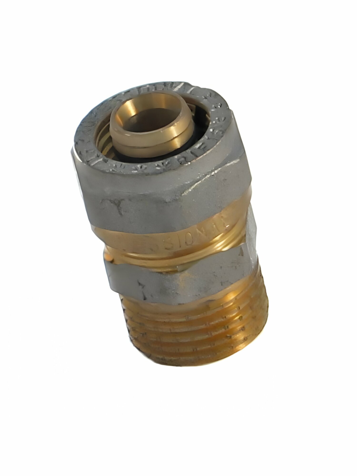 Металлопластиковая муфта d20х1/2", наружная резьба, с цангой и штуцером, Frap, F306.2004