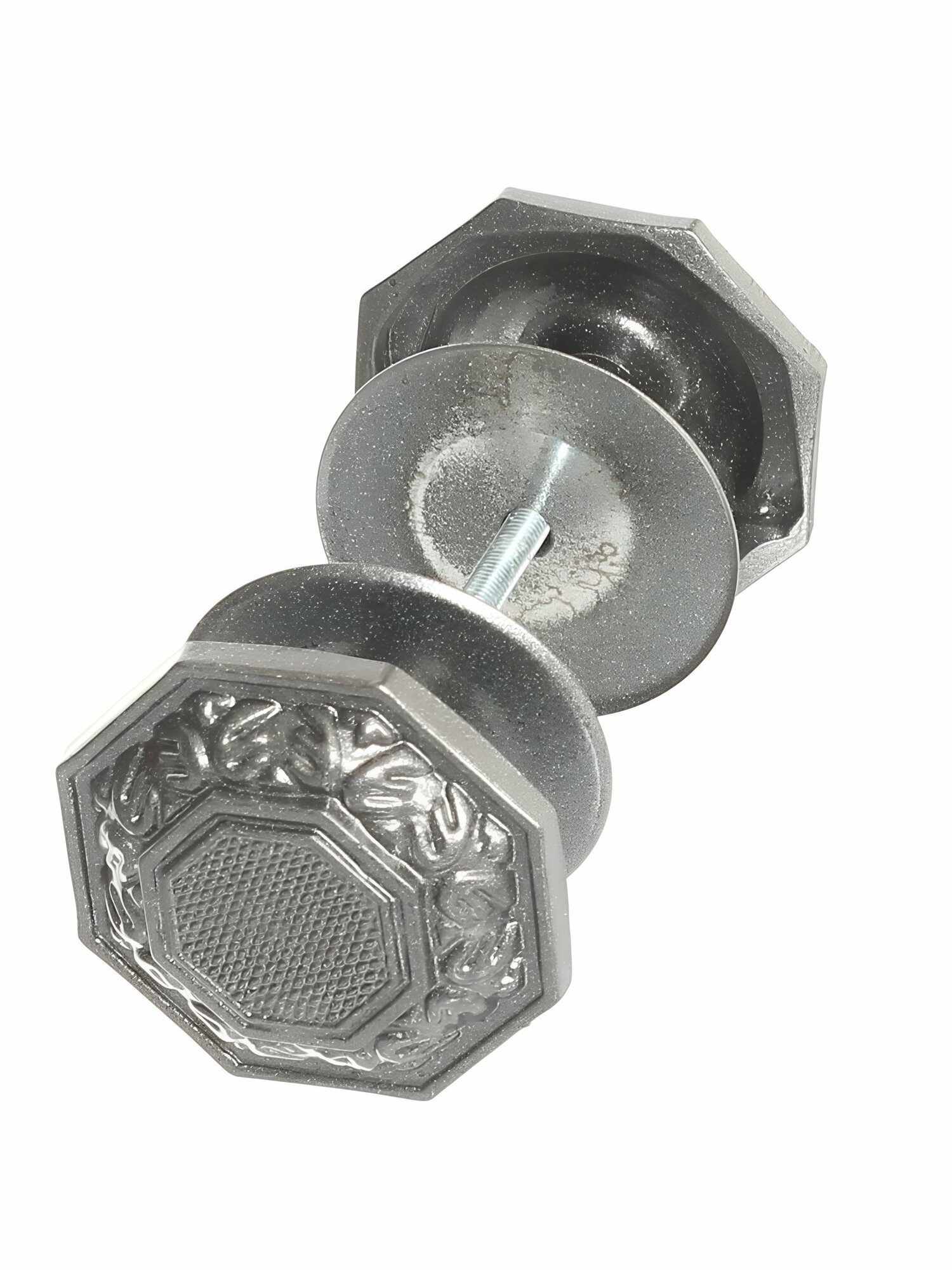 Ручки дверные Строммашина РД-1 серебро, металл, стационарные, комплект 2 шт