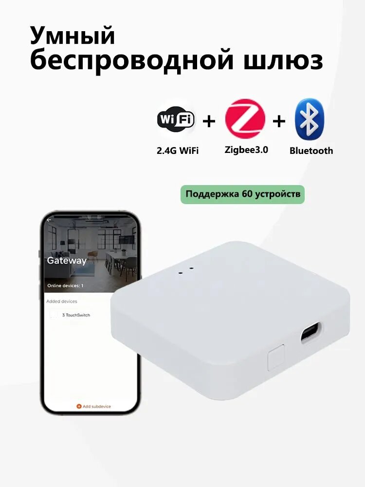 Умный беспроводной шлюз Zigbee 3.0 + Bluetooth Tuya MINI Smart life беспроводной хаб WIFI для умного дома