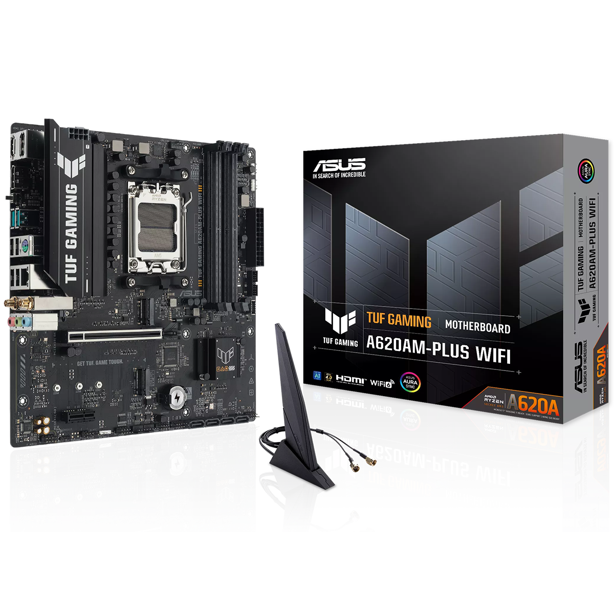 Материнская плата ASUS TUF GAMING A620AM-PLUS WIFI, AM5, AMD A620A, Micro-ATX, RTL (90MB1MZ0-M0EAY0)