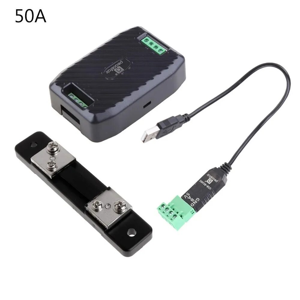 PZEM-017 Модуль измерения напряжения постоянного тока, 50A шунт + USB-кабель