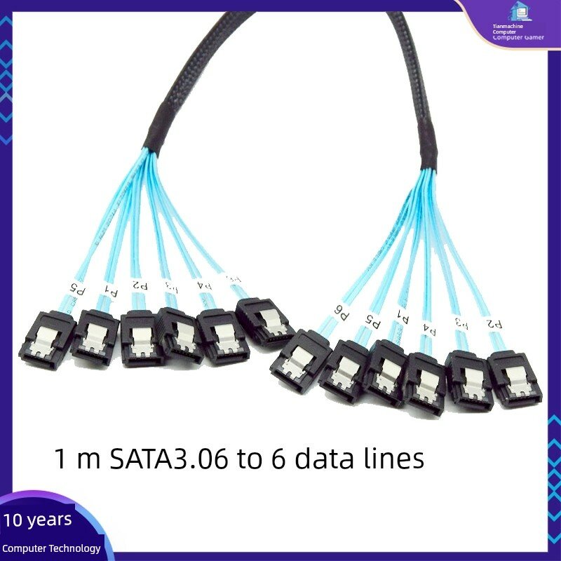 Кабель SATA 3.0 длиной 1 метр, набор из 6 пар для Synology NAS, горячая замена при установке