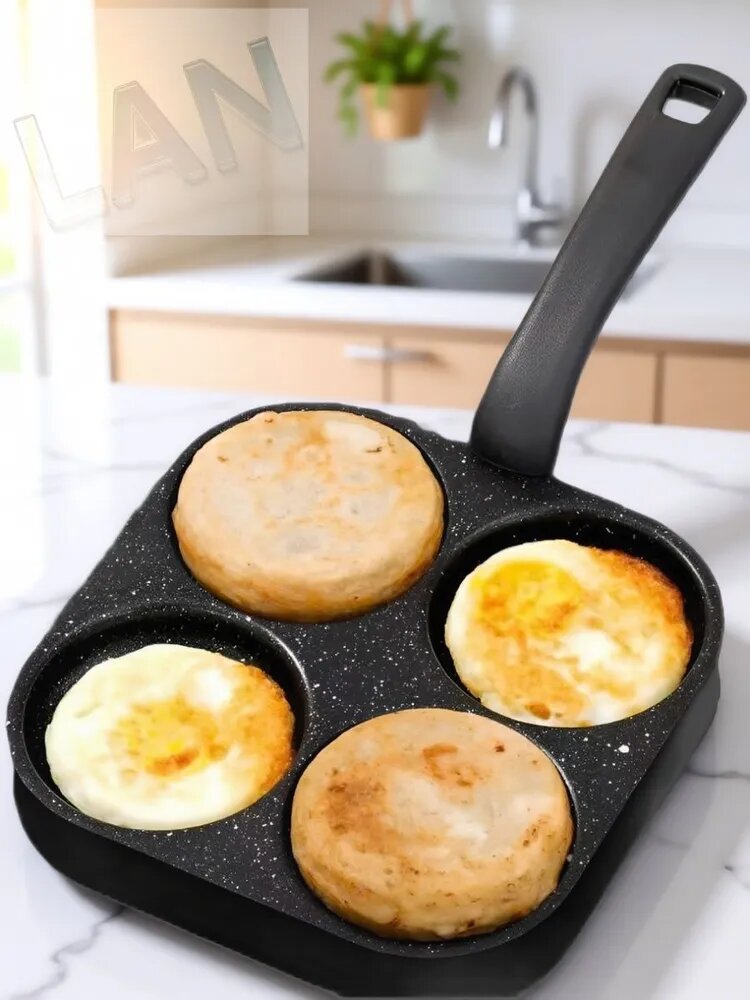 Сковорода для блинов, черная, со съемной ручкой, керамическое антипригарное покрытие