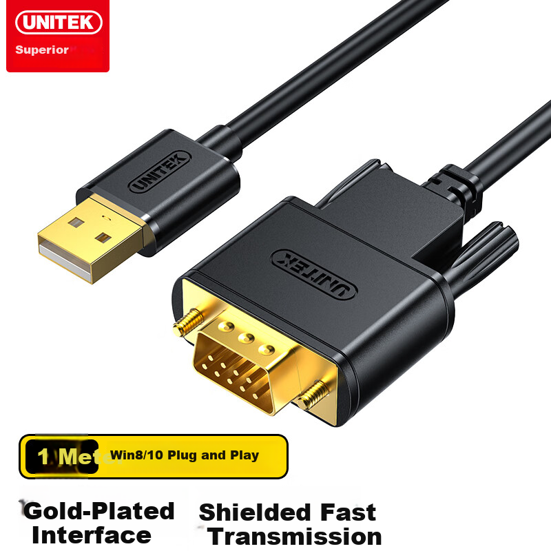 UNITEK USB-к RS232 последовательный кабель 1 м USB-к COM 9-контактный разъем для касс, этикеточных принтеров и учета