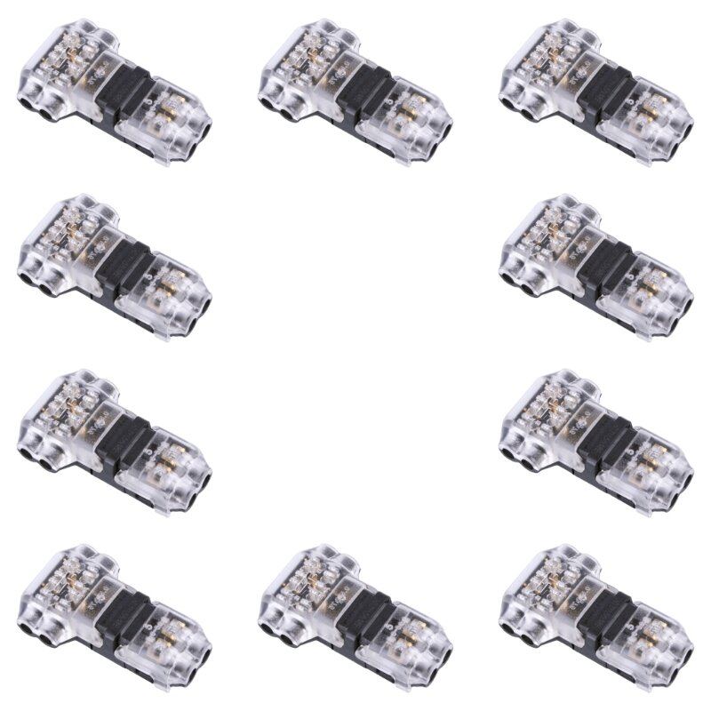 10шт Беспаянные Соединители Проводов Т Образные Соединители Проводов Без Зачистки Проводов 3 Полосные 2 Контактные Соединители Проводов Прочные