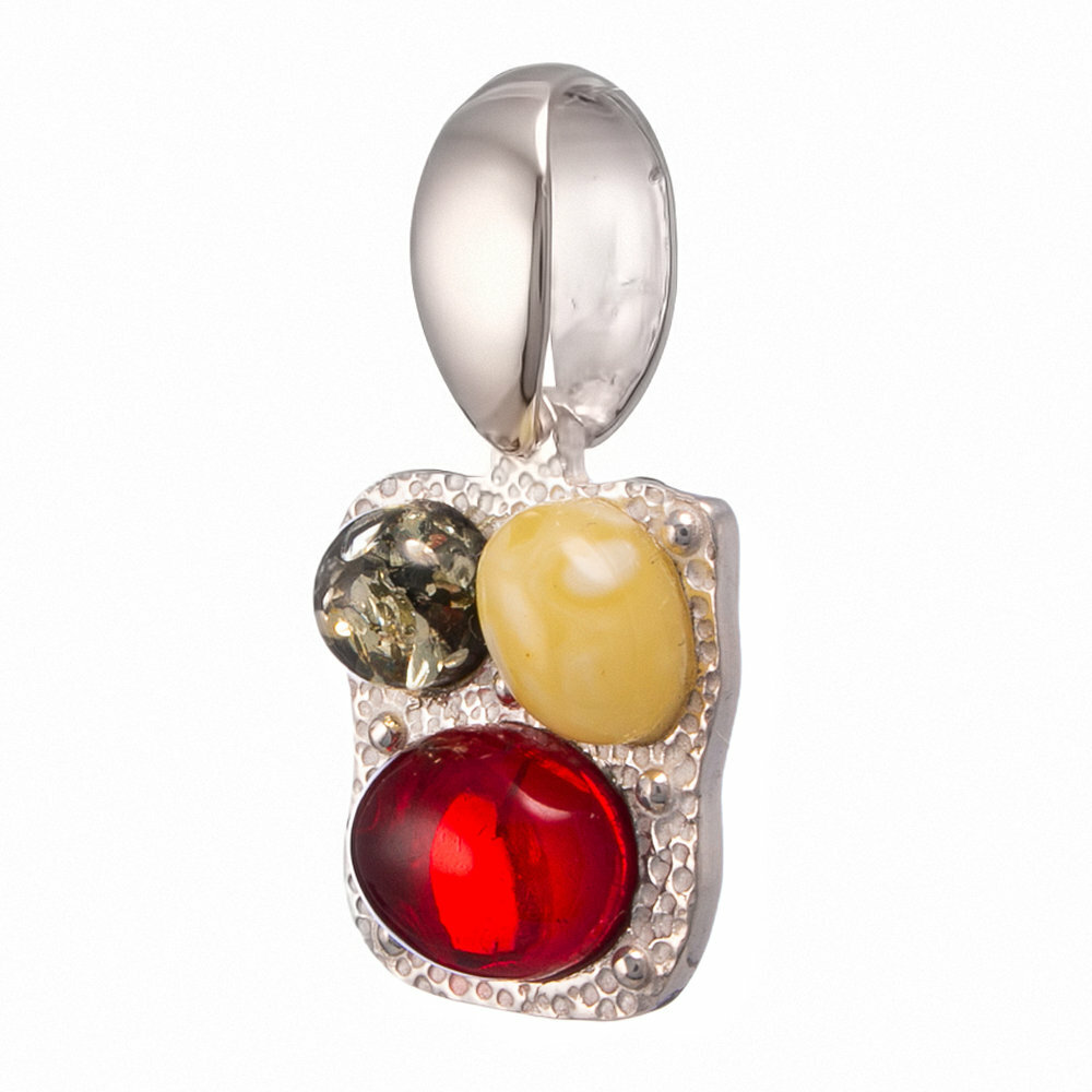 Подвеска, серебро, 925 проба, янтарь