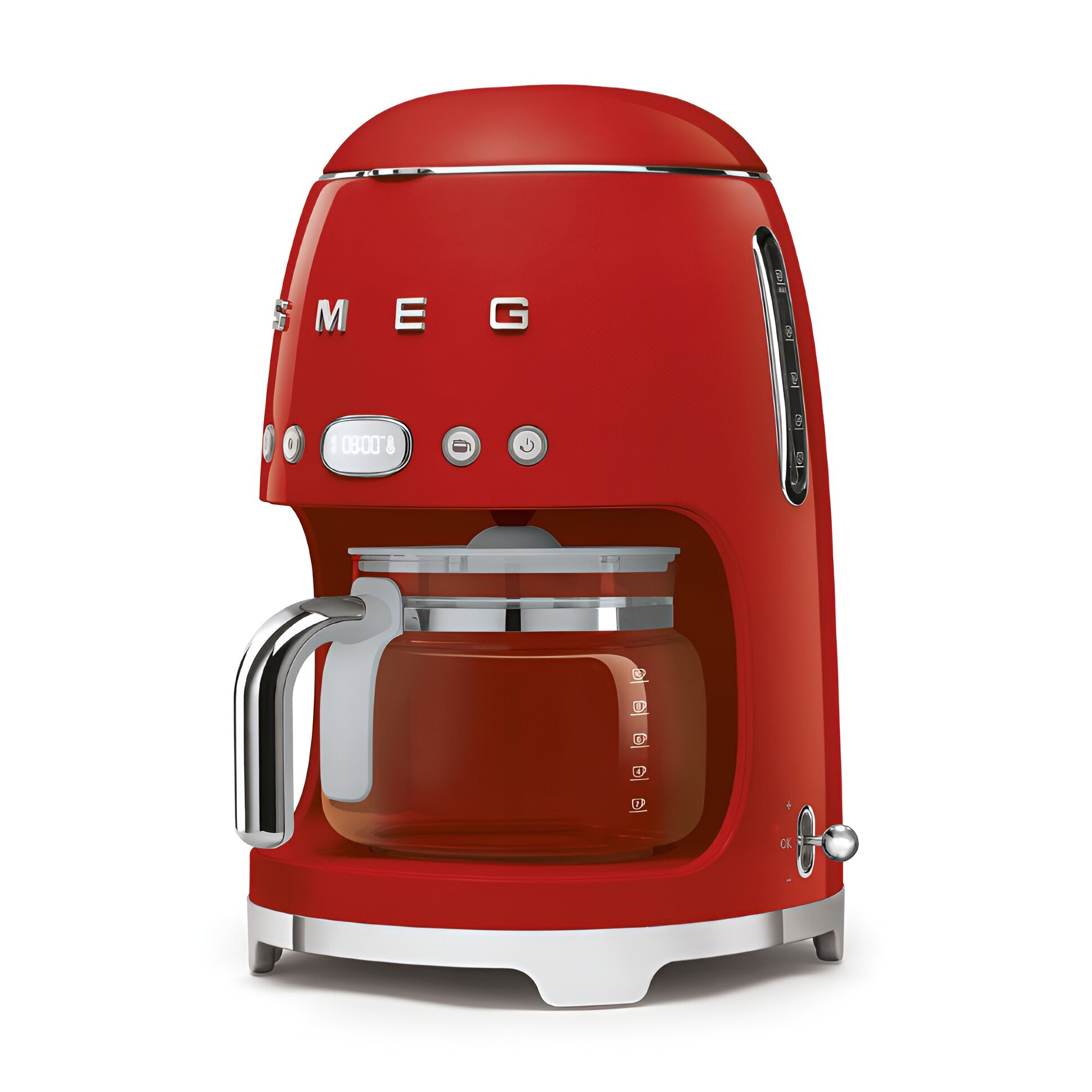 Капельная кофеварка Smeg DCF02RDEU, LED-дисплей, 10 чашек, цвет красный — фото 1