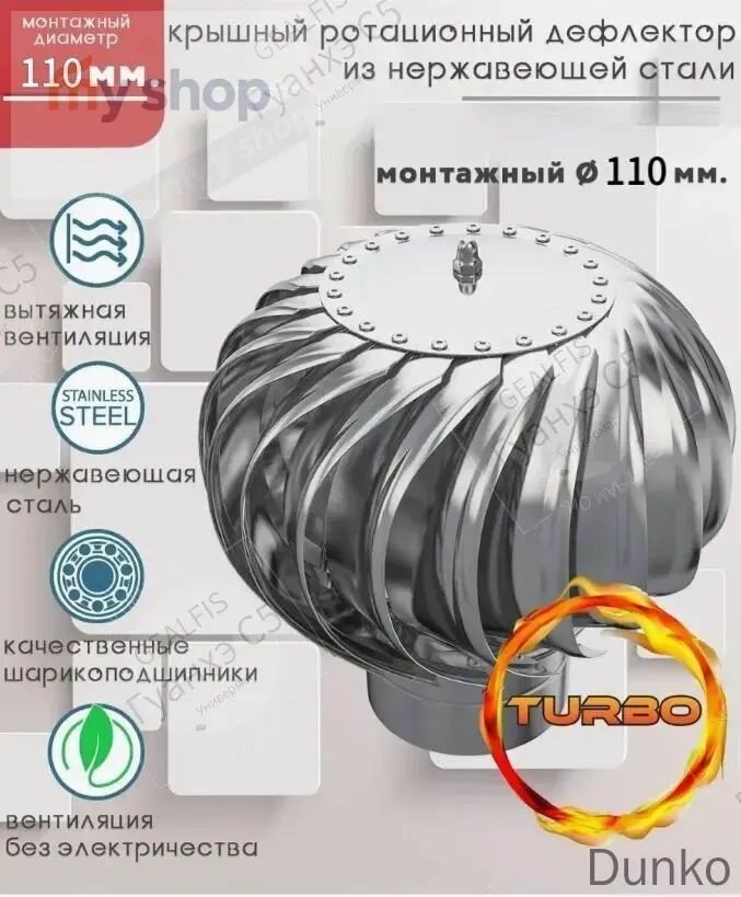 110 мм вращающийся дефлектор крыши с турбонаддувом