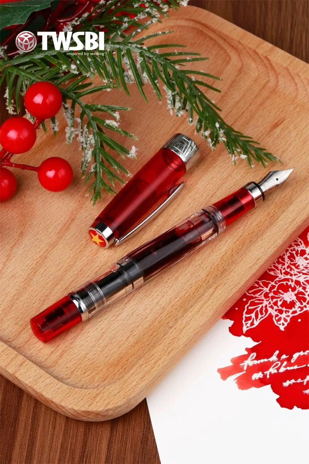Перьевая ручка TWSBI Diamond 580 Red Star Edition, перо Mingjian-EF