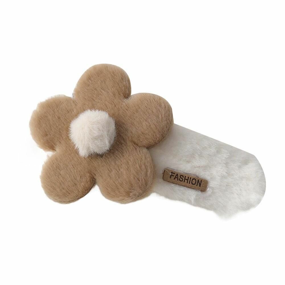 Мягкая заколка в виде цветка с когтем