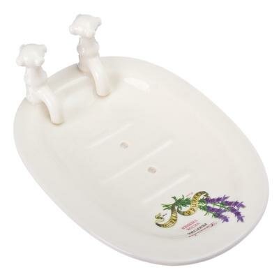 Мыльница Rain Lavender, керамика, китайский фарфор, 15 см x 10 см x 6 см