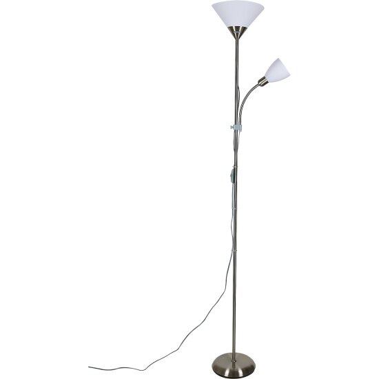 Торшер напольный Uniel UML-T520 E27+E14 SILVER/WHITE