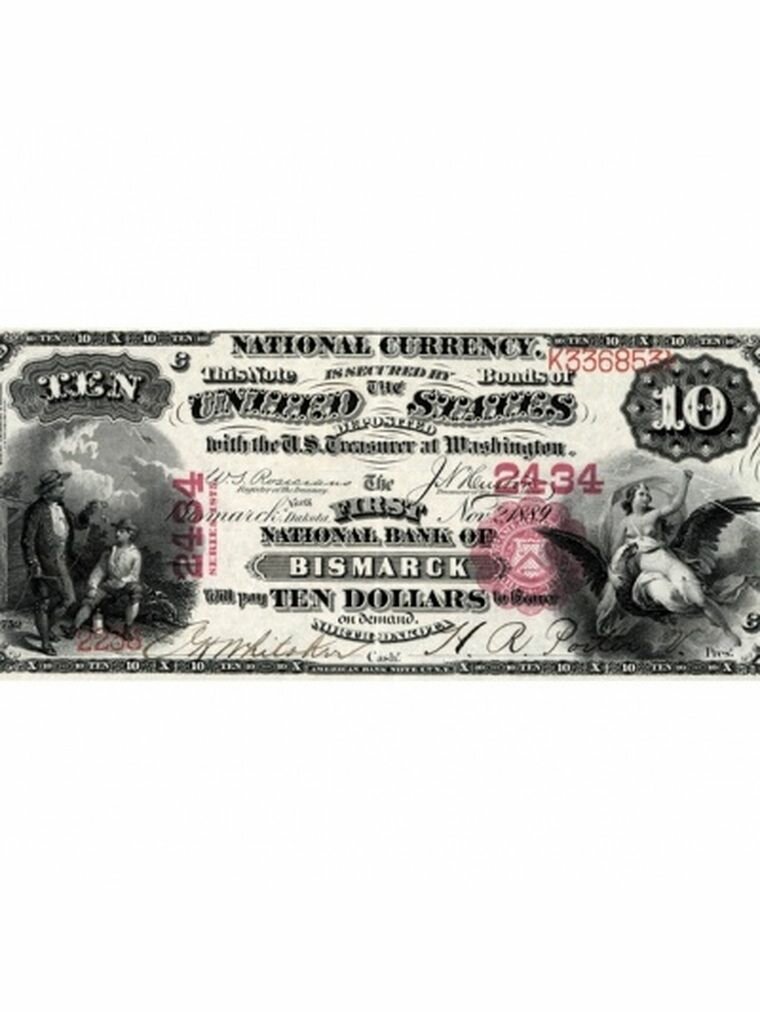 10 долларов 1889 США город Бисмарк Северная Дакота, копия