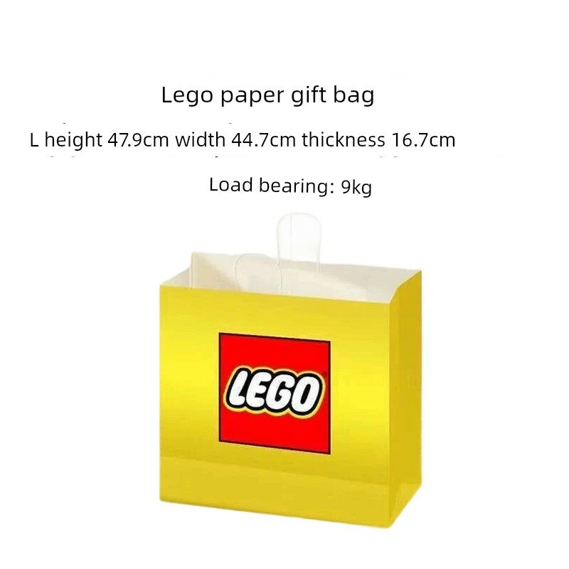 L-размерная бумажная сумка с тематикой LEGO для коллекционирования, подарочной упаковки и хранения - прочная,