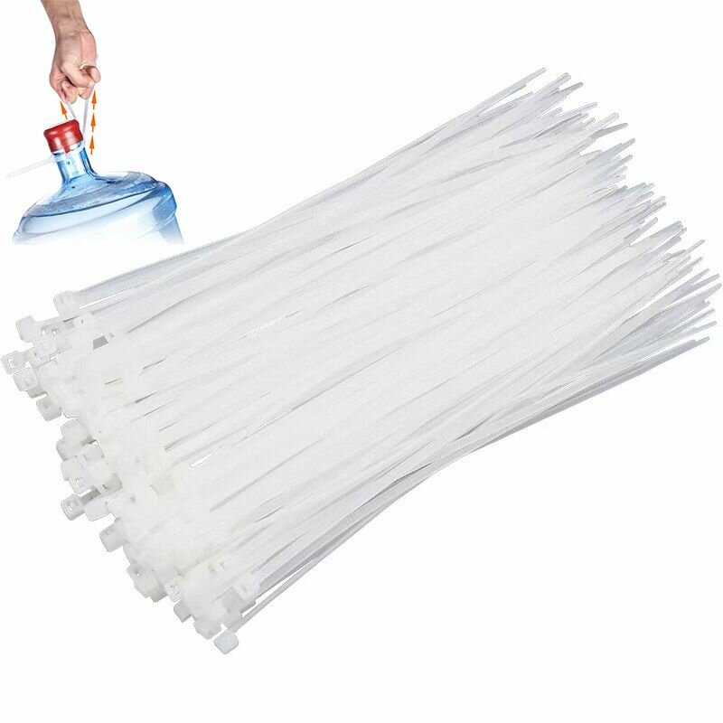 Нейлоновые стяжки белые самозатягивающиеся 3.6 мм 5*300 мм (100 шт)