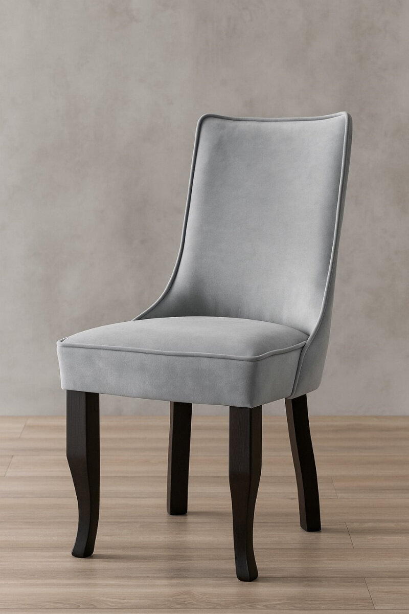 Стул Прага без стяжки, Базовые ткани, Velutto Soft цвет Бетон велюр