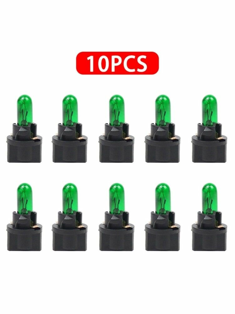 T5 светодиодные лампы 12В, 10 шт для приборной панели и внутренней подсветки, красный/зелёный/синий