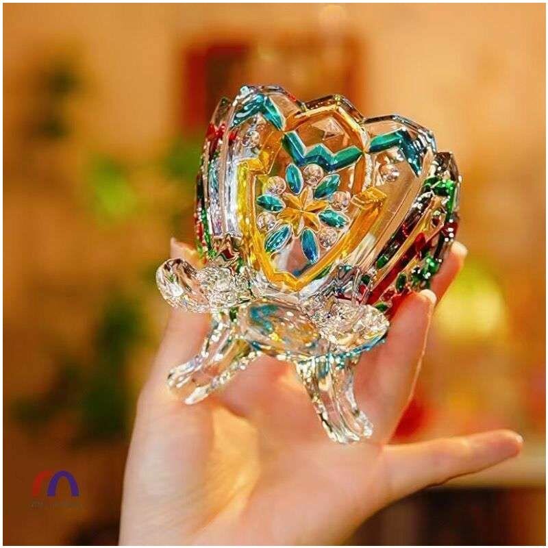 Десертная ваза из цветного хрусталя ручной росписи