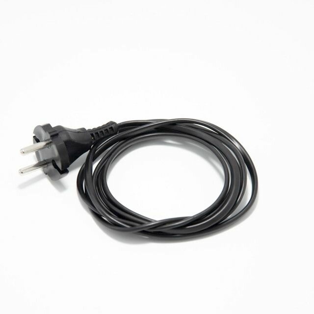 Кабель с вилкой реальная электрика ШВВП 2х0,5мм 5м черный 6A, без заземляющего контакта