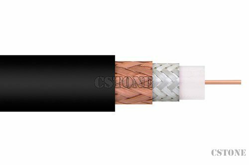 75 Ohm гибкий RG6 коаксиальный кабель двойной экранированный с чёрный PVC (NC) оболочка