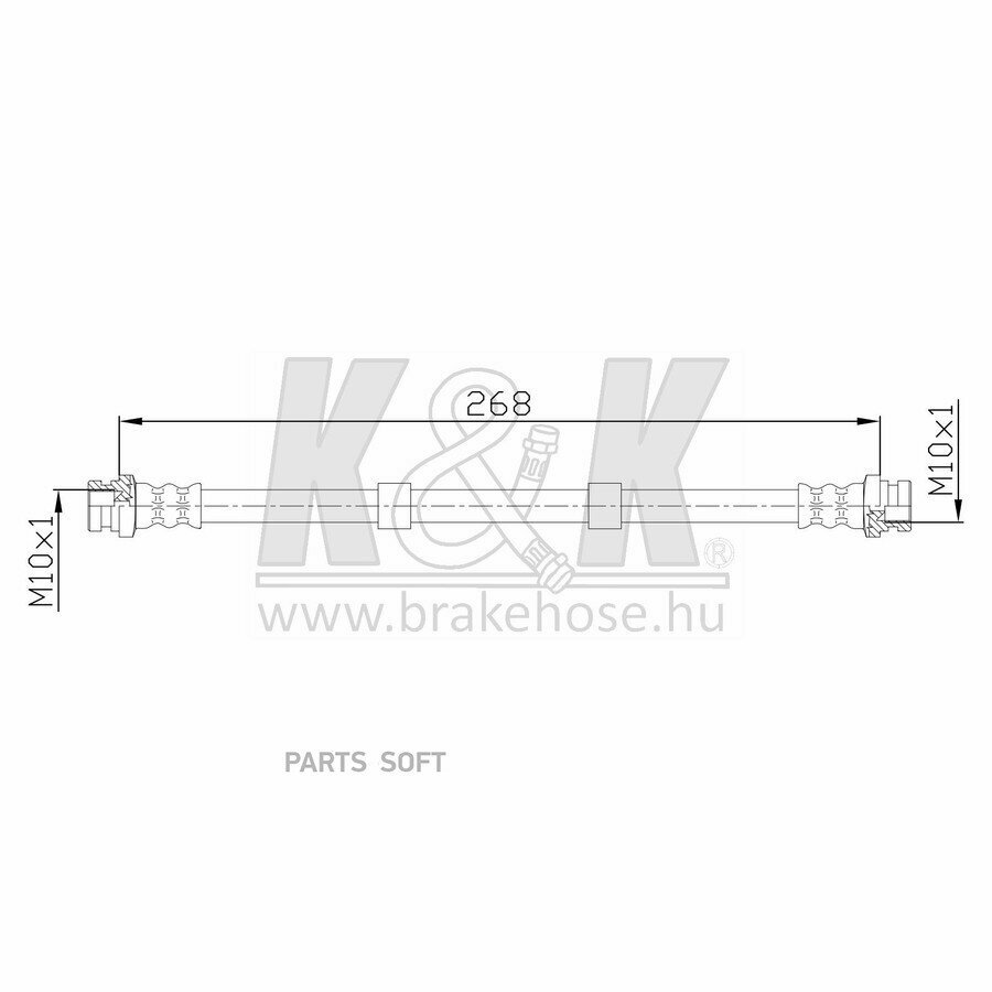 FT0877 K&K Тормозной шланг K&K FT0877 | цена за 1 шт
