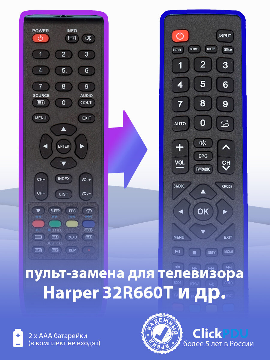 Пульт для телевизора Harper 32R660T