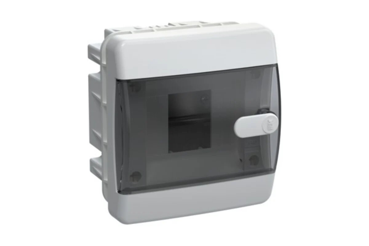 Корпус iek union compact щрв‑п‑4 ip41 чёрная прозрачная дверь abs‑пластик 63а 4 модуля