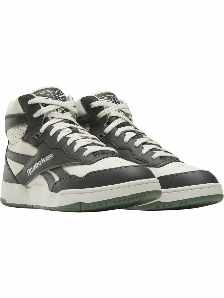Кеды Reebok BB 4000 II Mid, полнота F, размер 8 US, бежевый/серый/зеленый — фото 1