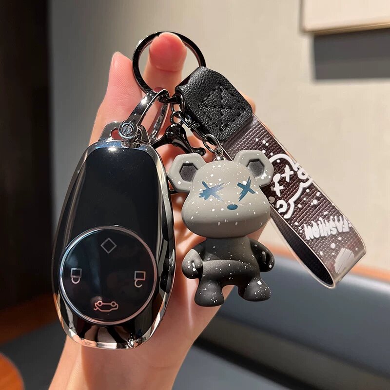 Кейс для брелока Leapmotor Smart 4-кнопочный с серым Violent Bear брелоком для моделей Zero R03, C11, S01 — черный