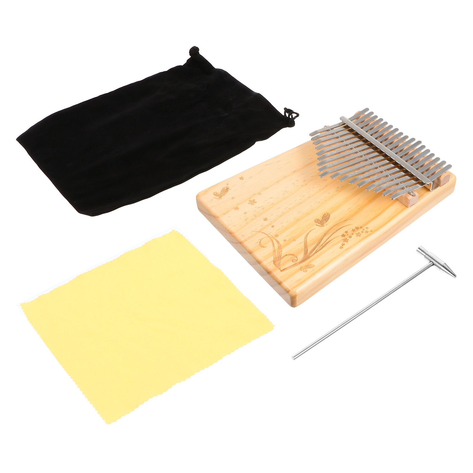 17-клавишное пианино для большого пальца, портативный музыкальный инструмент для детей, подарок для начинающих, инструмент для знакомства с музыкой (цветы и бабочки)