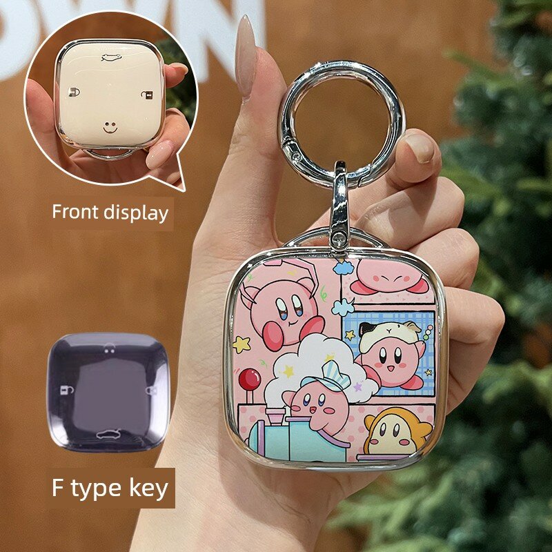 DIY ключ-браслет с изображением Стар Киби, серебряным кольцом, яркий дизайн, компактные размеры, 80-100 символов