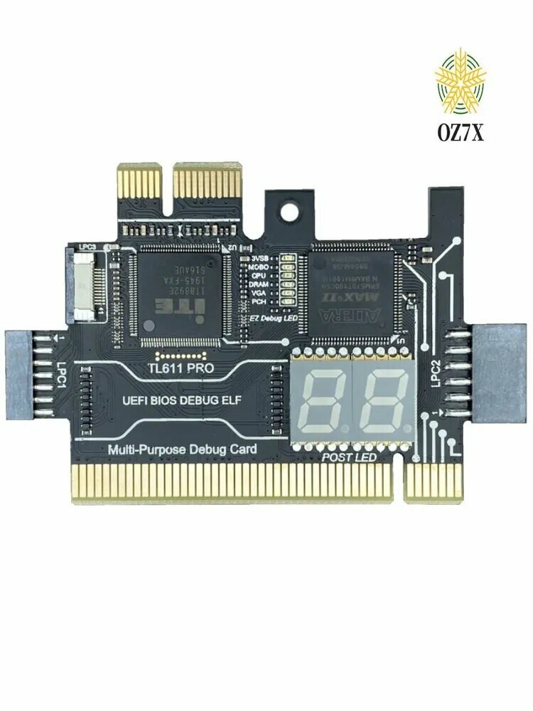 J2Диагностическая Карта TL611 PRO, Диагностическая Pcie Для Настольных ПК Материнские Платы Компьютеров И Ноутбуков (Черный)