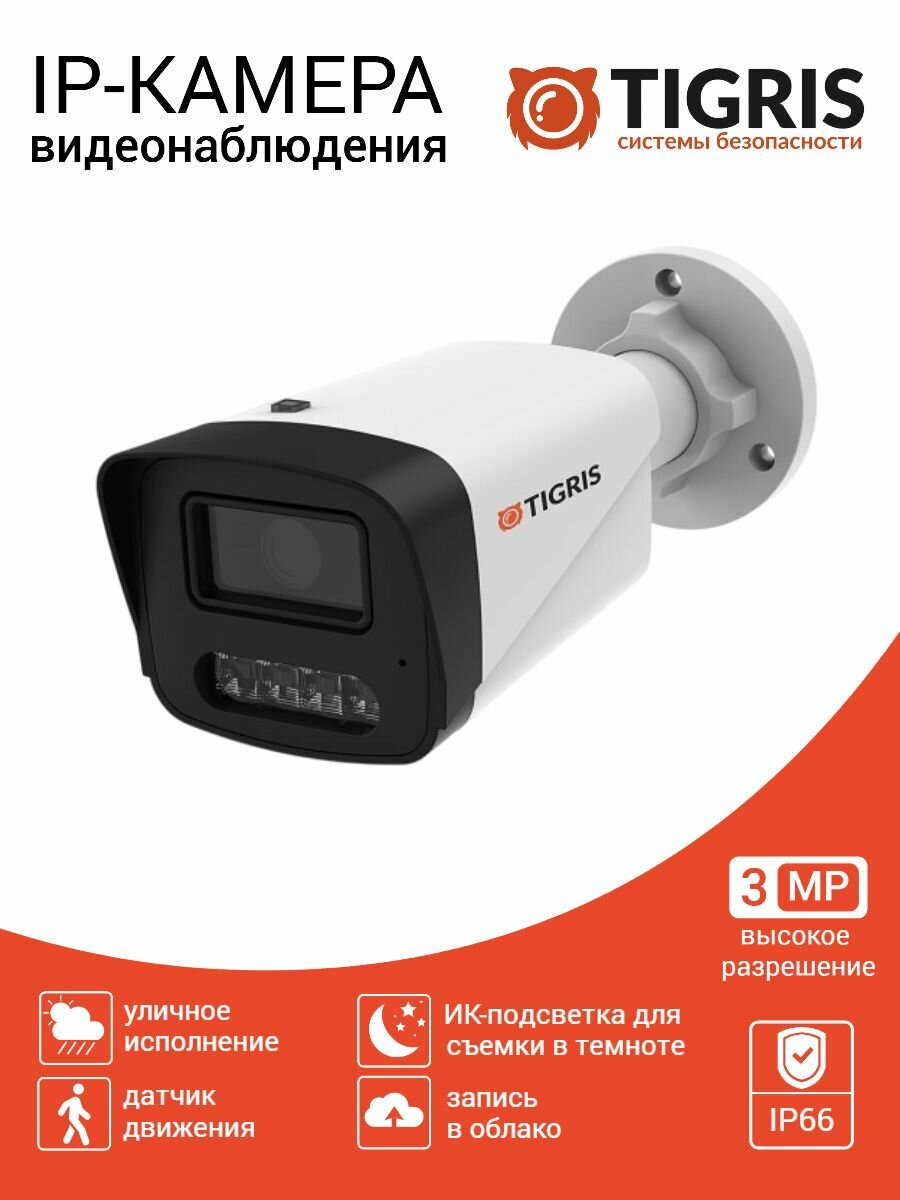 Уличная IP-камера видеонаблюдения TGB-IPS02PT с микрофоном и PoE
