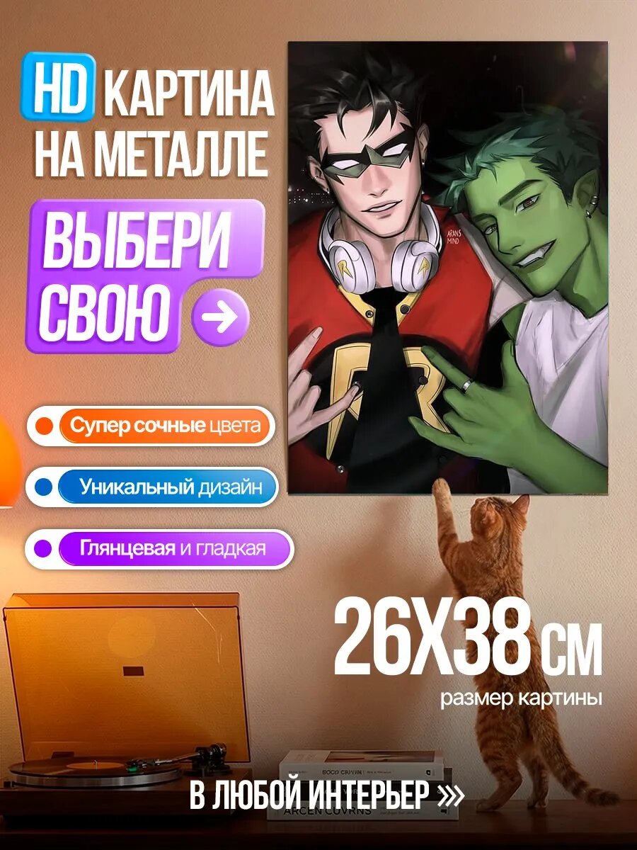 Картина на HD металле Робин и Бист Бой