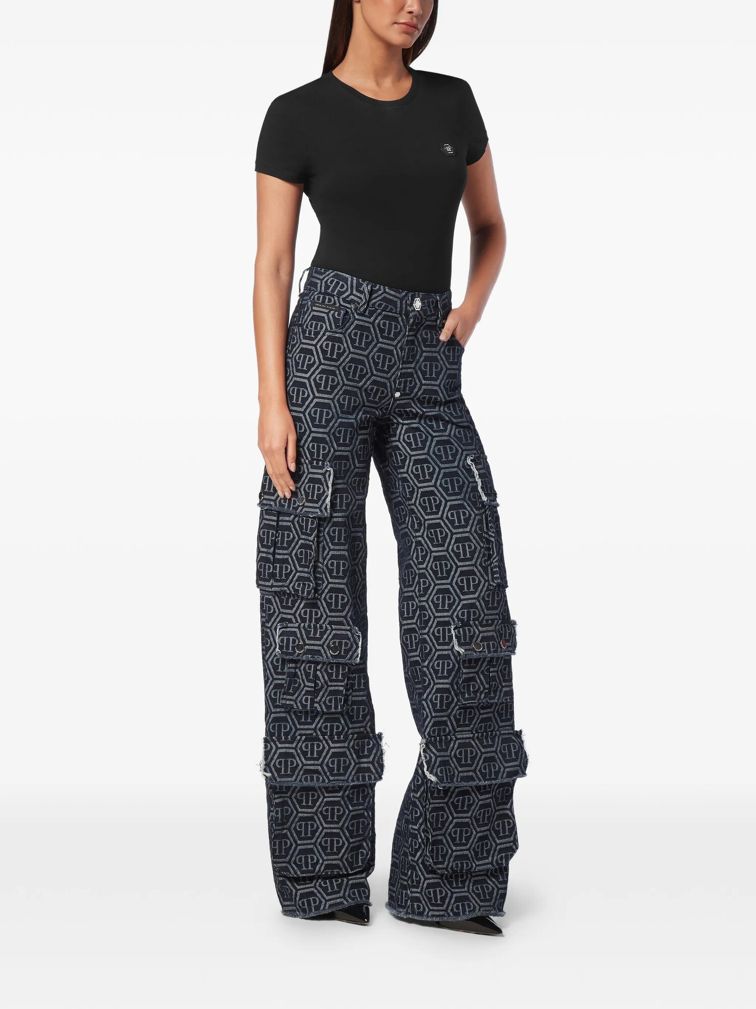 Джинсы PHILIPP PLEIN Monogram cargo-pockets jeans, размер 36 — фото 1