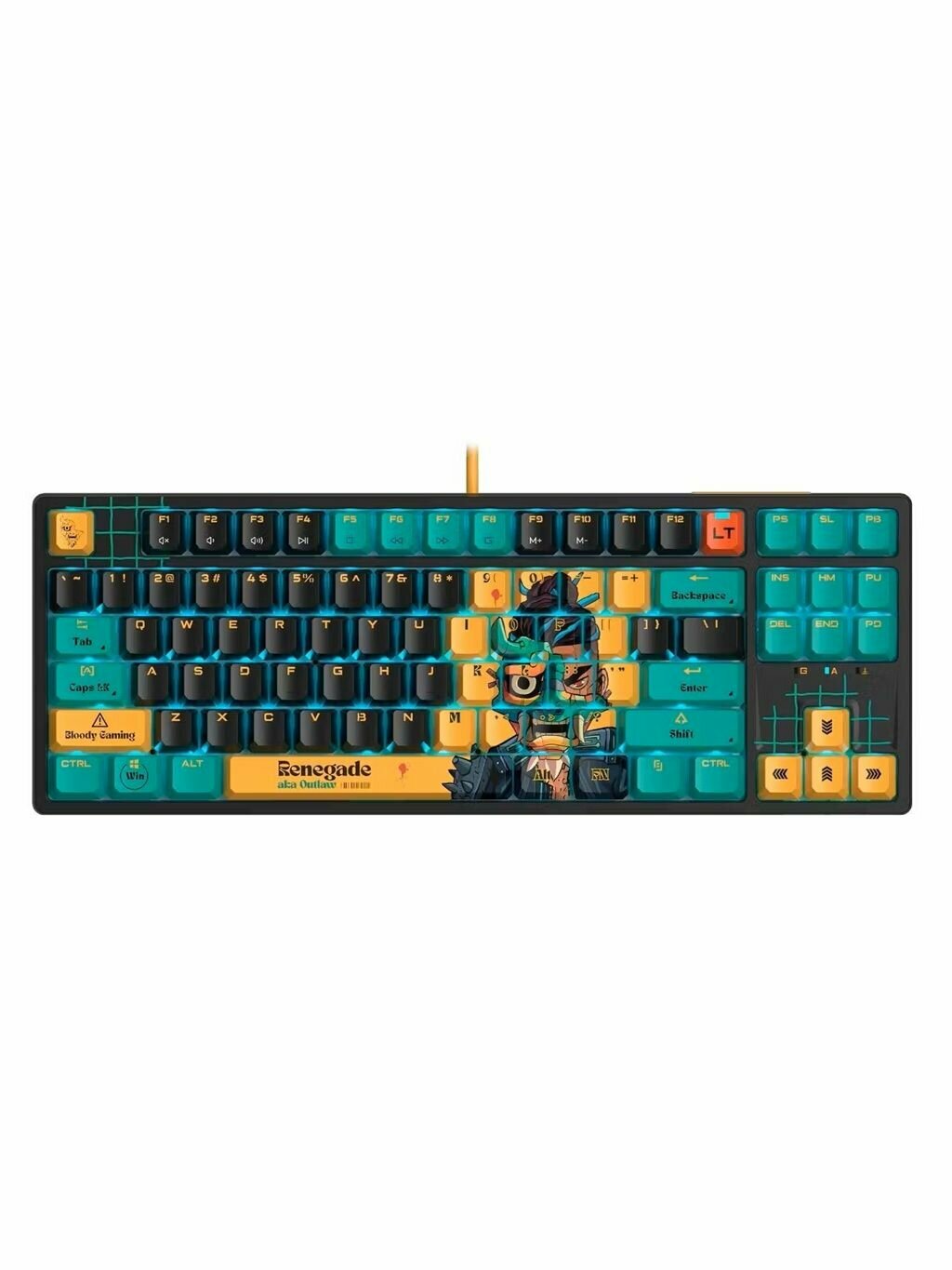 Игровая клавиатура A4tech Bloody AT87 Renegade, черный, зеленый