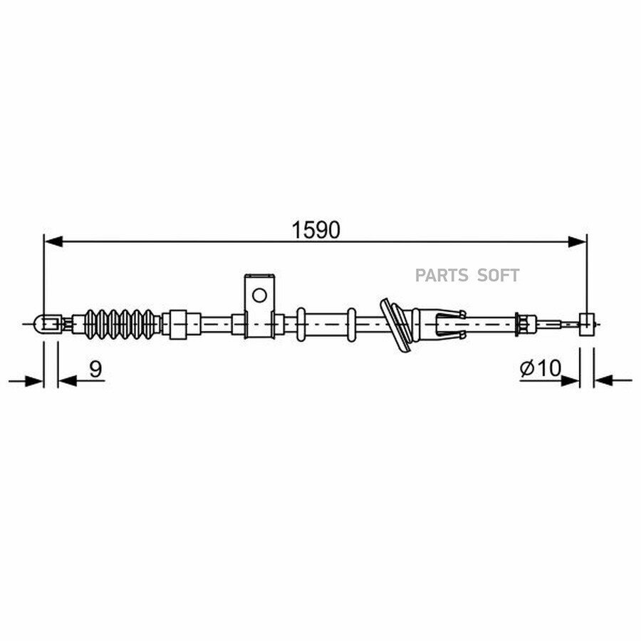 Тормозной трос от официального дистрибьютора, BOSCH, артикул 1987477878