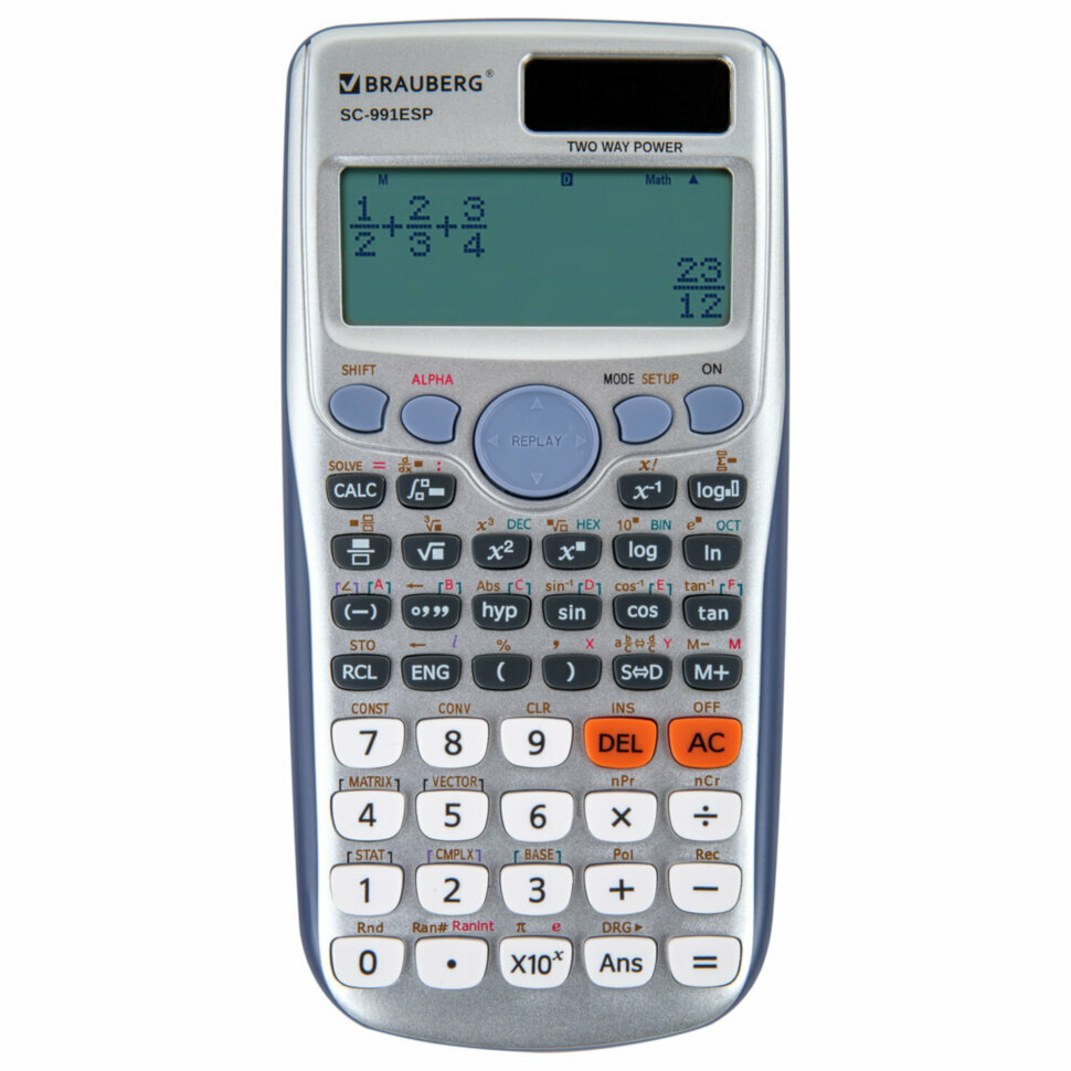 Калькулятор инженерный BRAUBERG SC-991ESP (165х84 мм), 417 функций, 10+2 разрядов, двойное питание, 271725, 271725