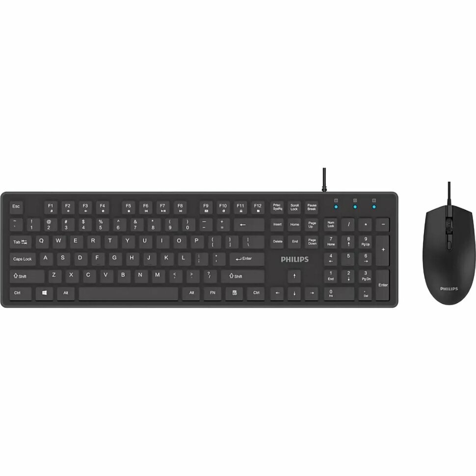 Набор клавиатура+мышь Philips (SPT6264B/60)провод USB 104кл 800-2400dpi чер, 2144002