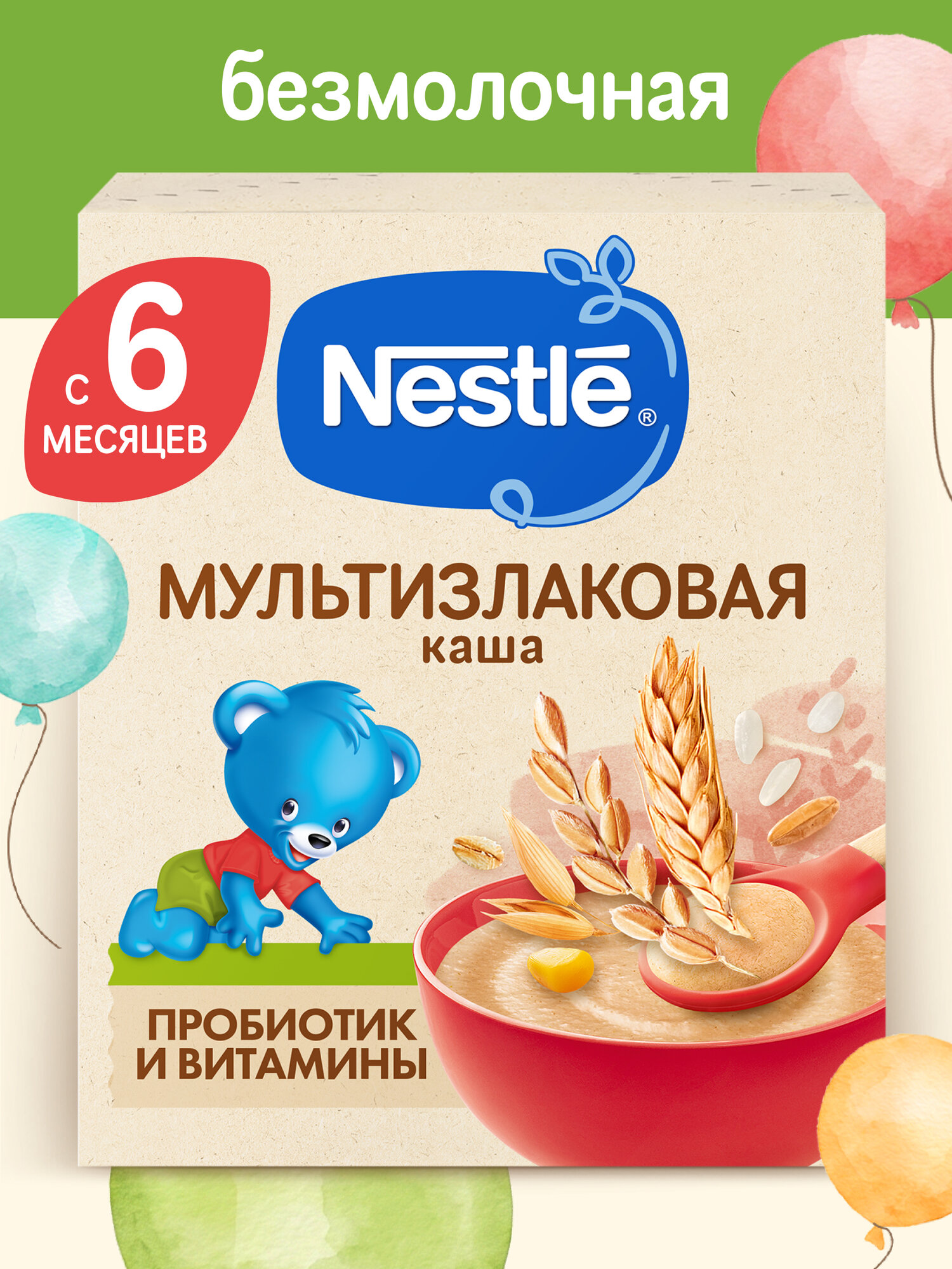 Каша Nestlé безмолочная мультизлаковая "5 злаков", с 6 месяцев, 200г