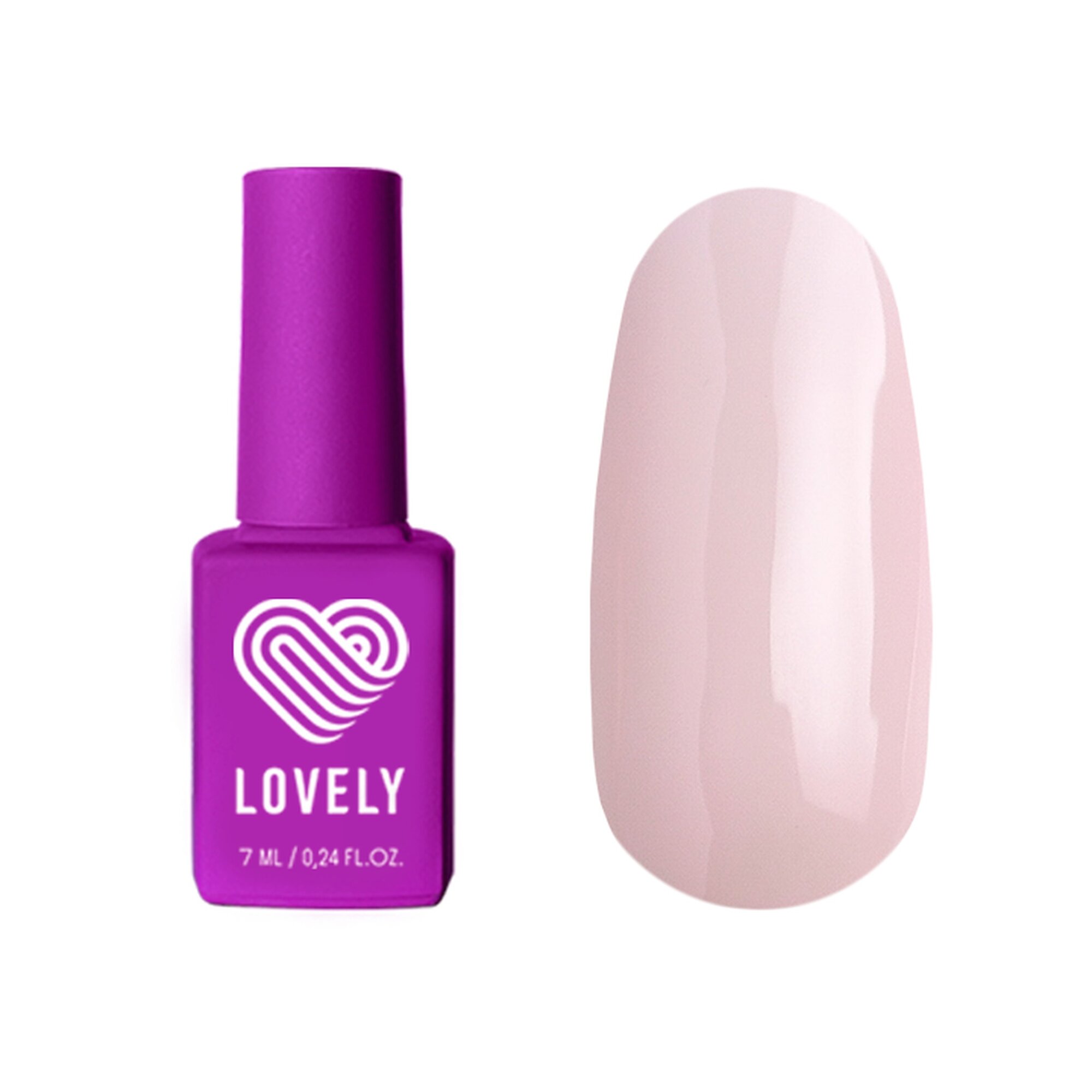 Гель-лак Lovely M03 Milk Shake, 7 ml, полупрозрачный, розовый, эффект вуали
