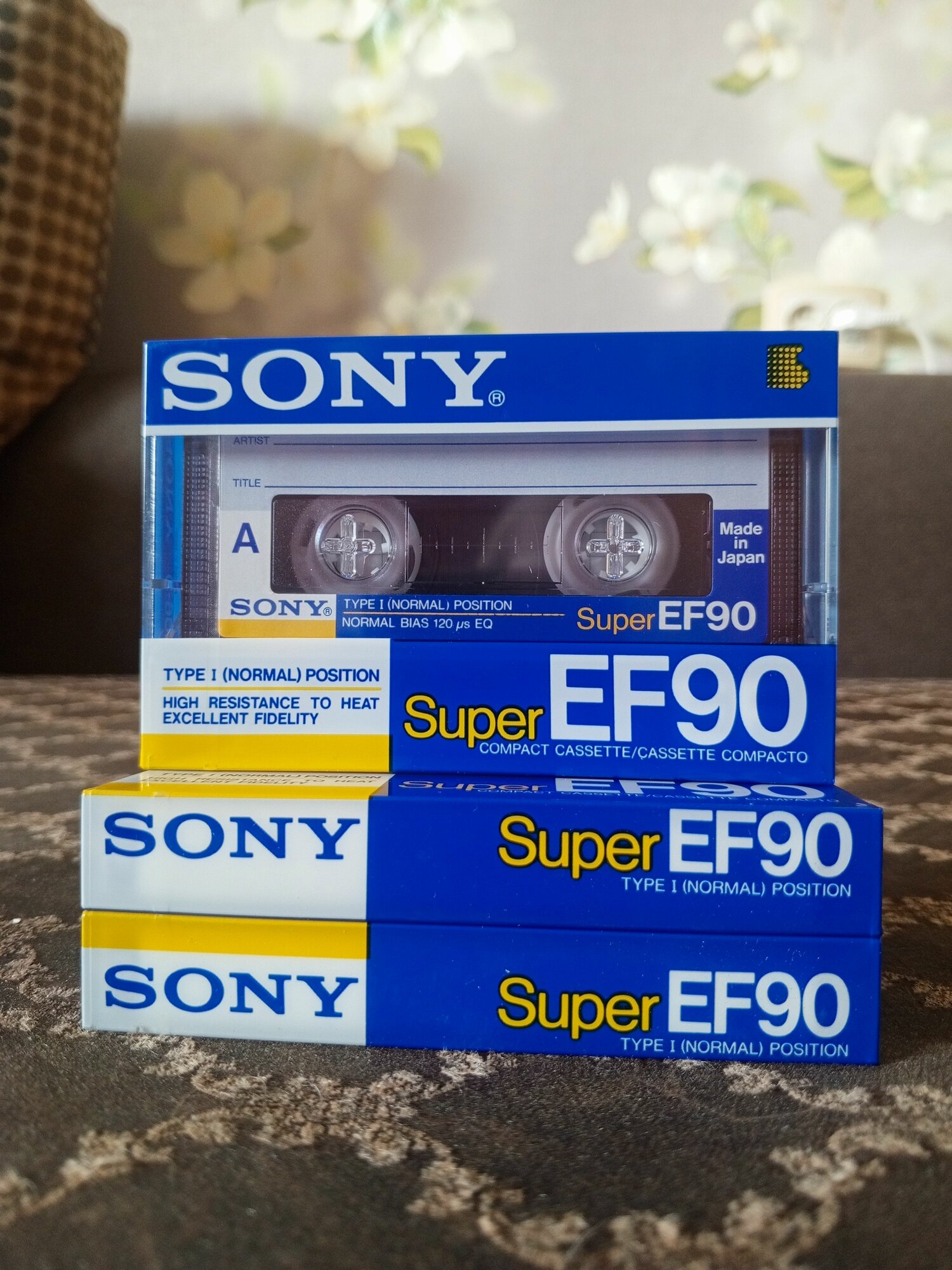 Аудиокассета Sony SUPER EF 90 1992 г.(Новая, в слюде, в коллекцию, 1 шт)