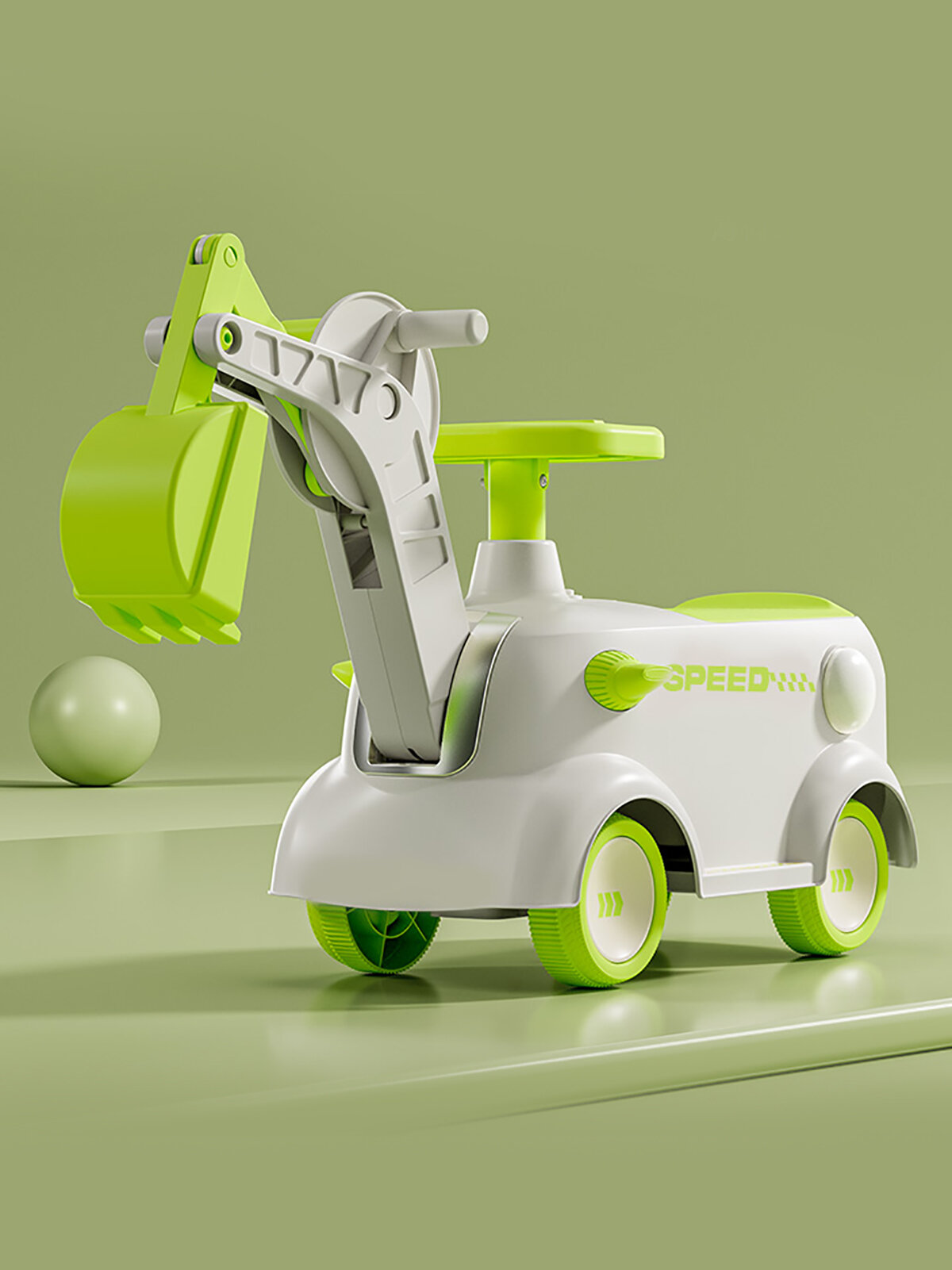 Каталка - толокар экскаватор Babyhit Dig Bot, зеленый