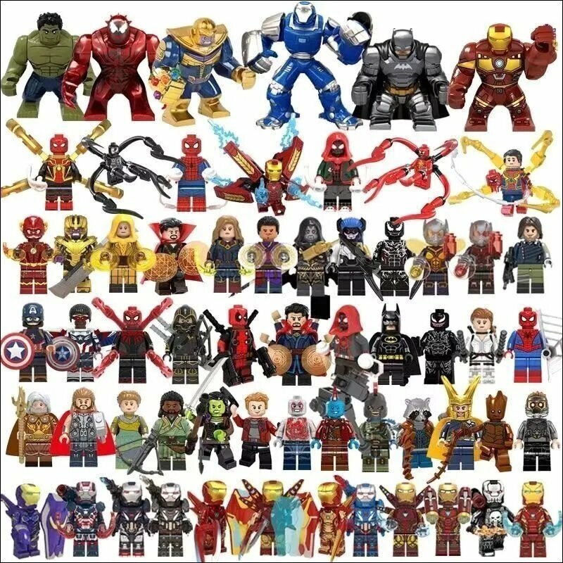 Фигурки Marvel Action 48+2 Большие минифигурки/Фигурки супергероев Marvel/Минифигурки Мстителей